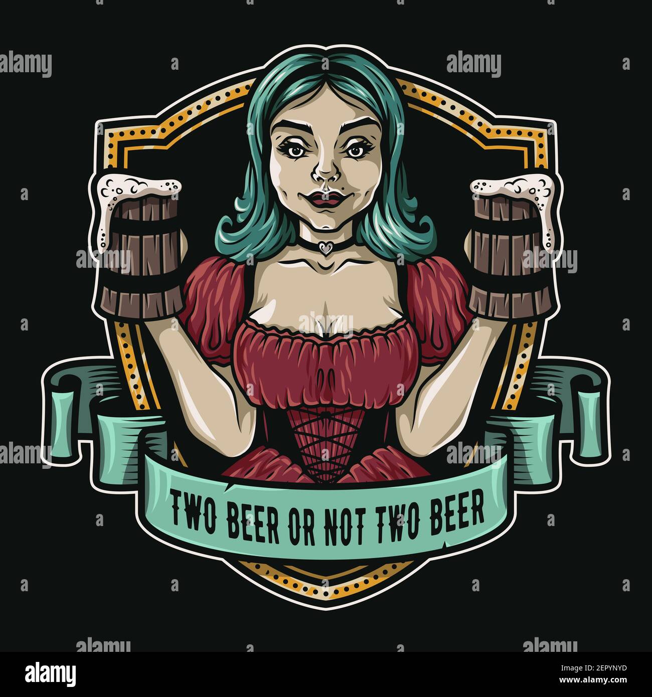 Lady beer vintage hi-res stock photography and images - Alamy