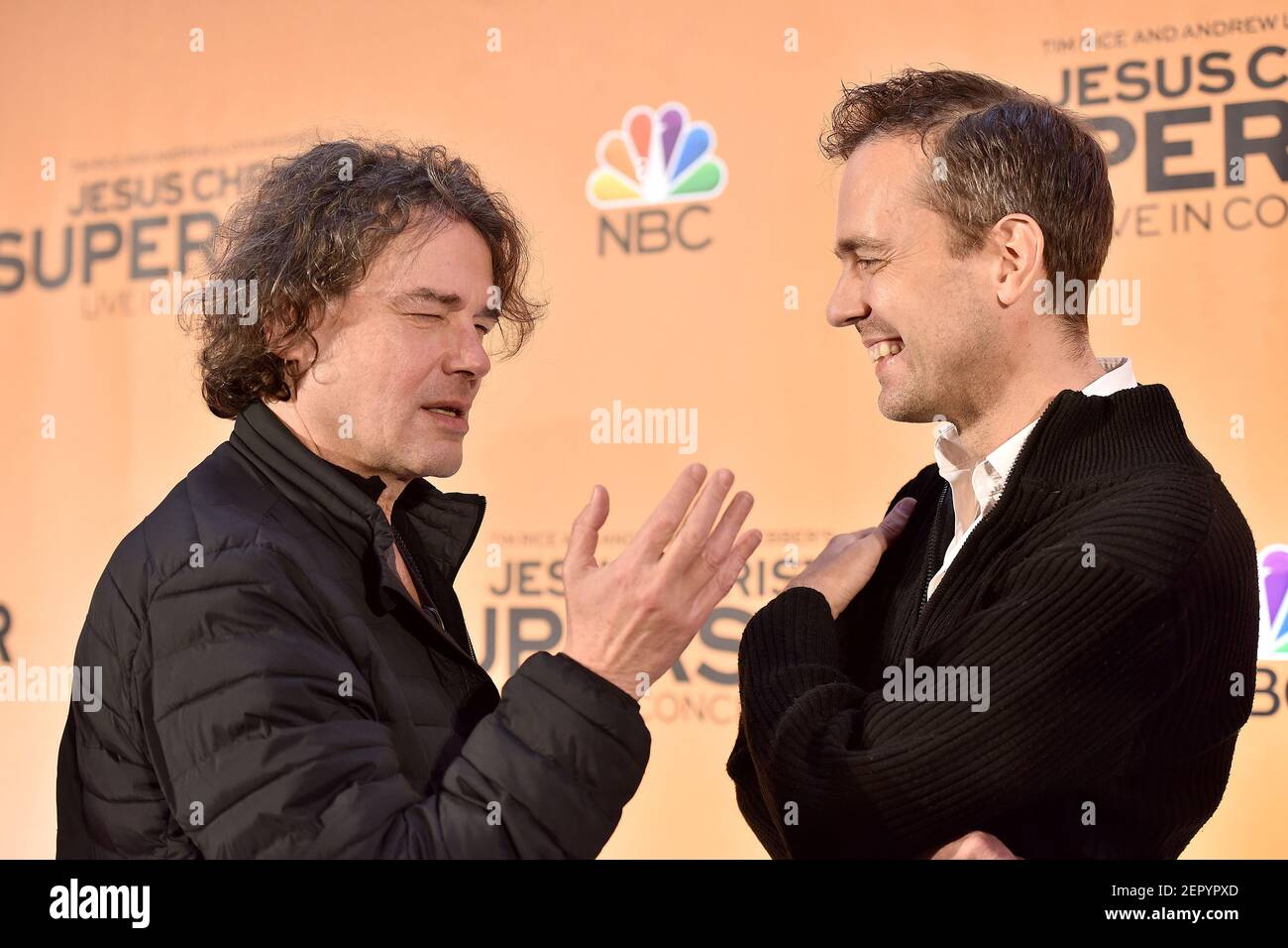 (L-R) Direcors David Leveaux and Alex Rudzinski attend the "Jesus ...