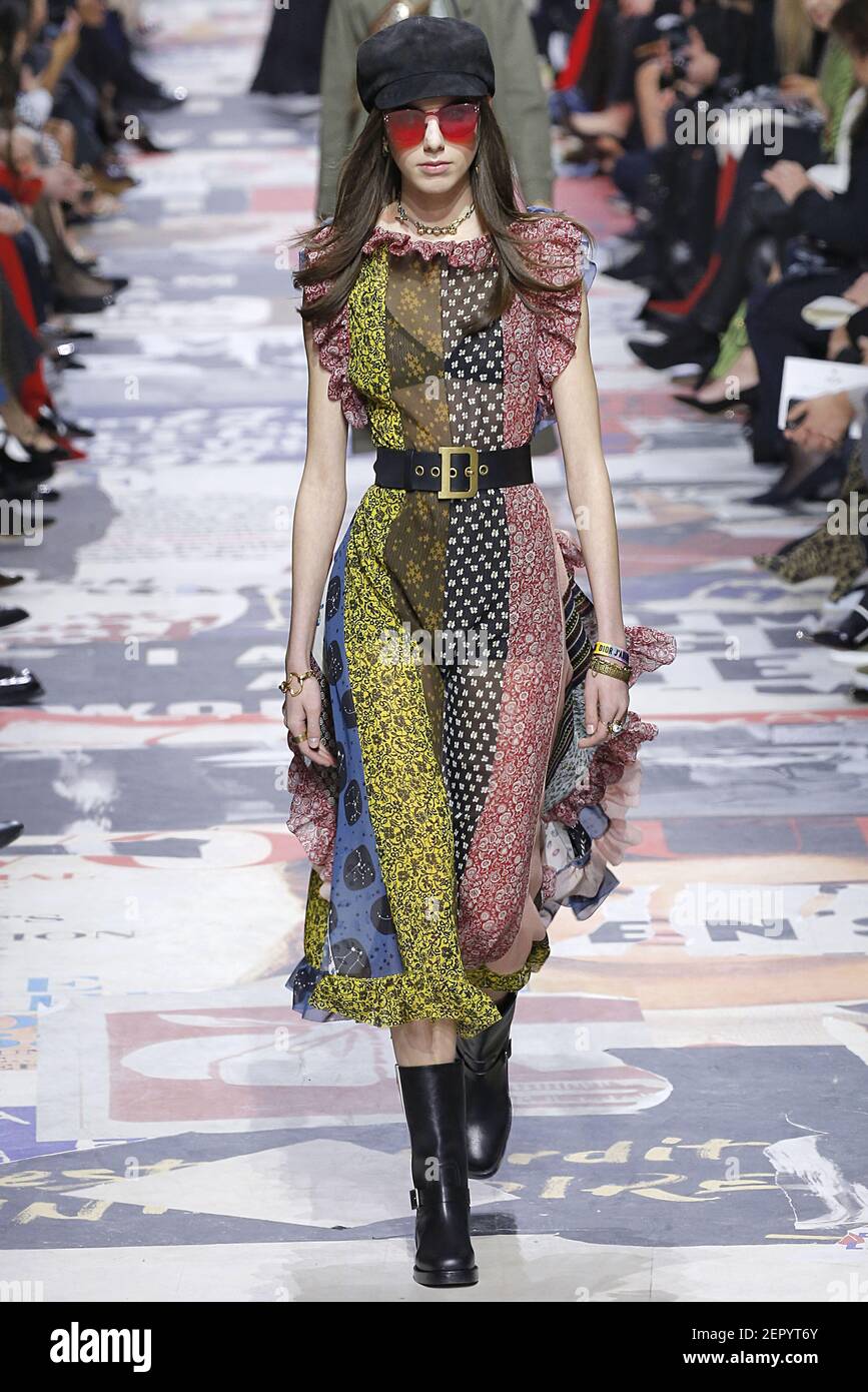 Model Madeleine Knighton walks on the runway during the Christian Dior ...