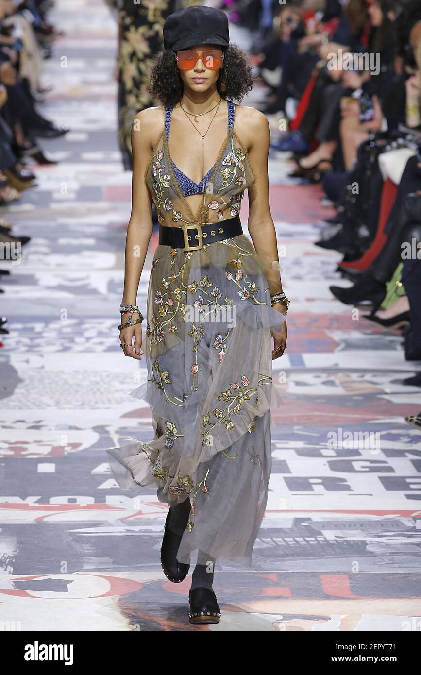Model Binx Walton walks on the runway during the Christian Dior Fashion ...