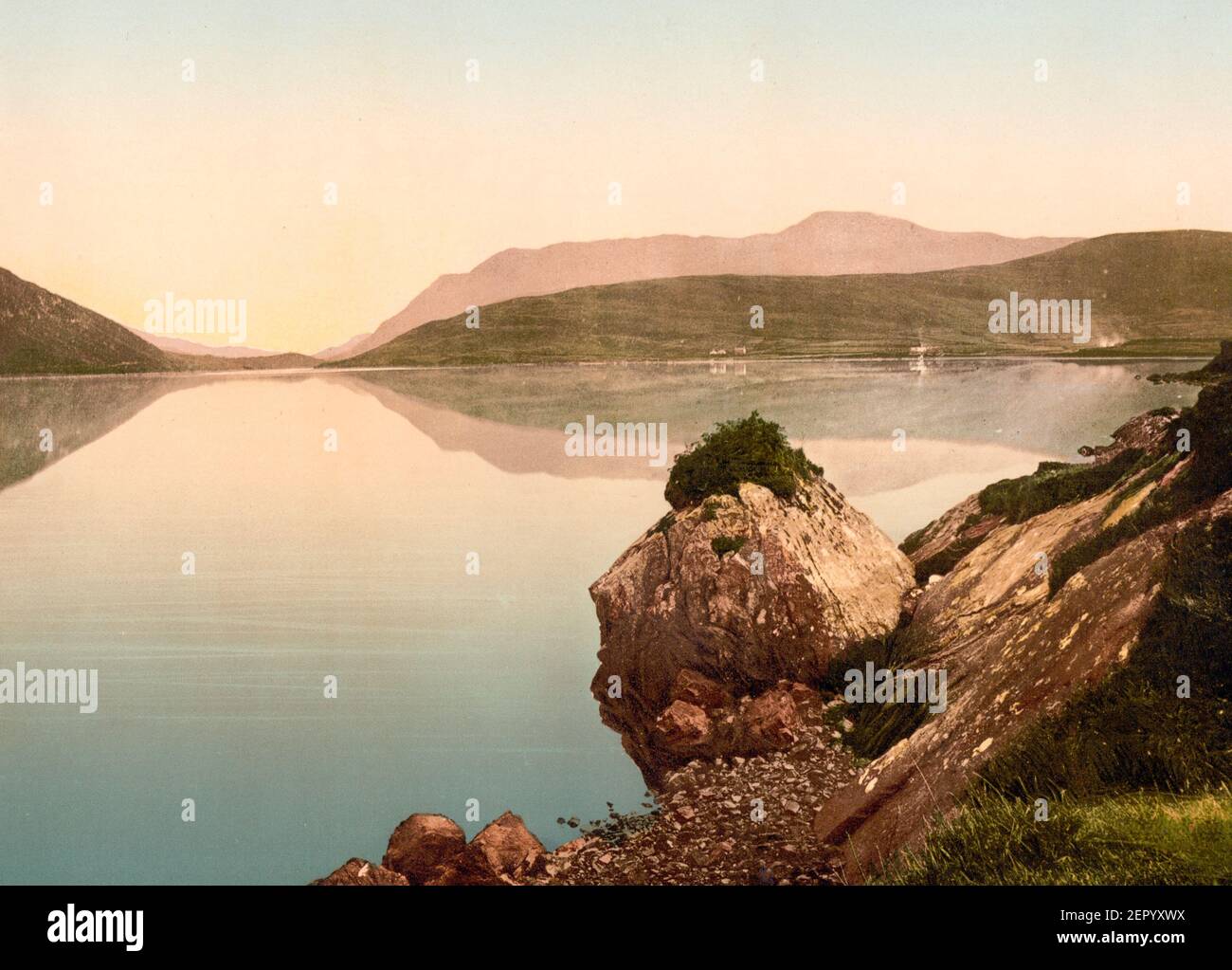 Killary Bay, Connemara. County Galway, Ireland, circa 1900 Stock Photo ...