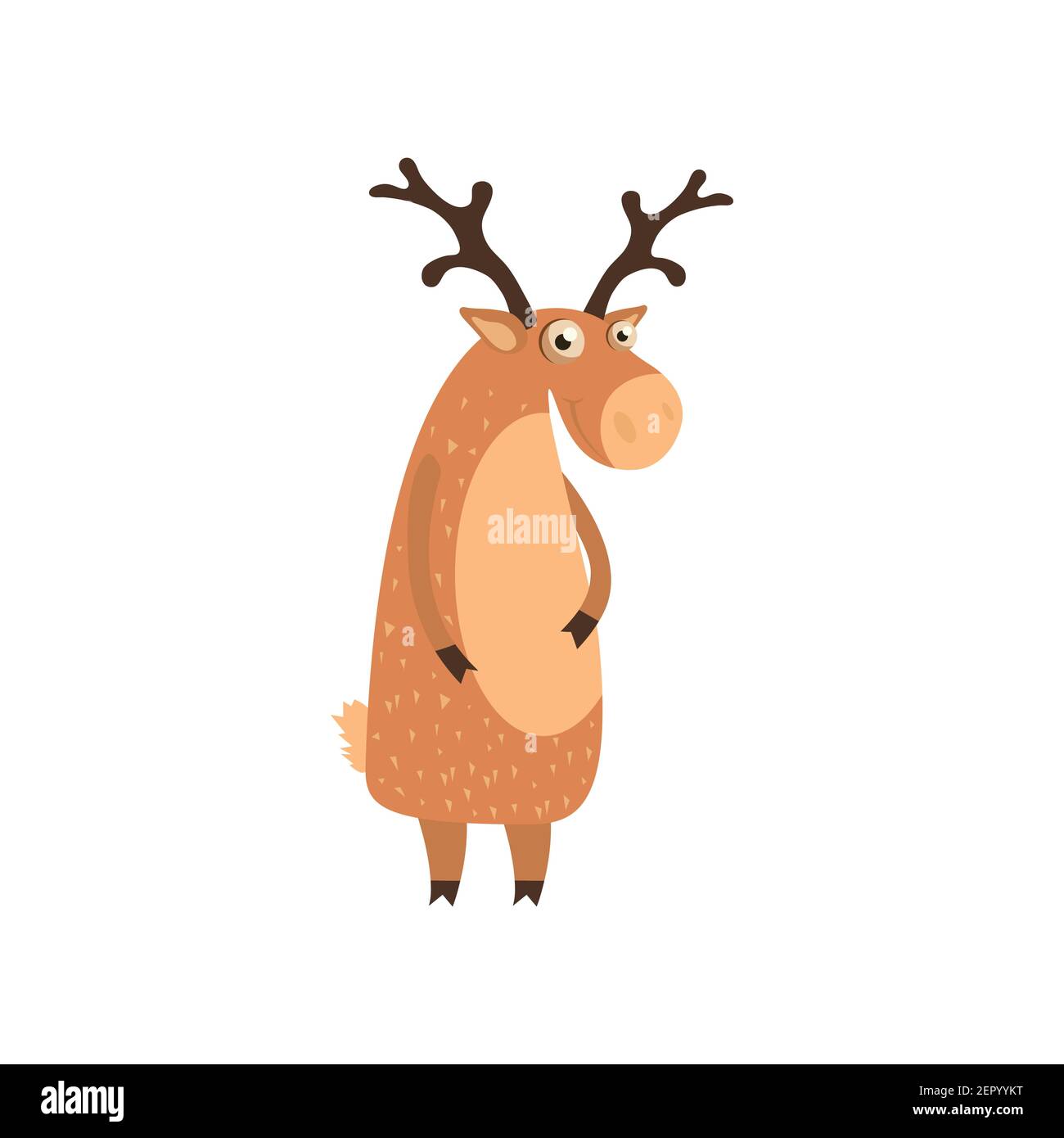Cute cartoon deer. Vector illustration isolated on white background ...