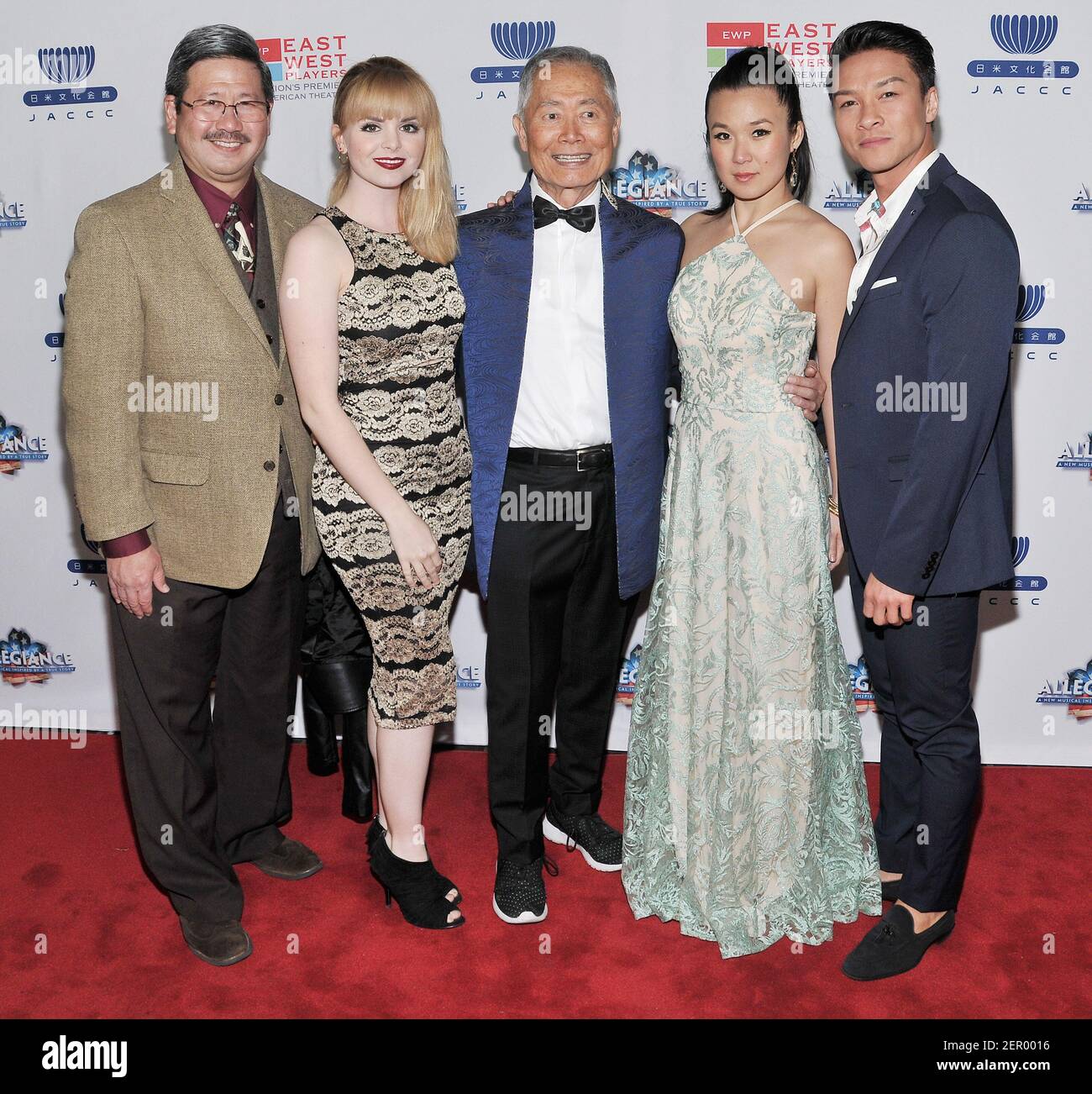 (L-R) Scott Watanabe, Natalie Holt MacDonald, George Takei, Elena Wang ...