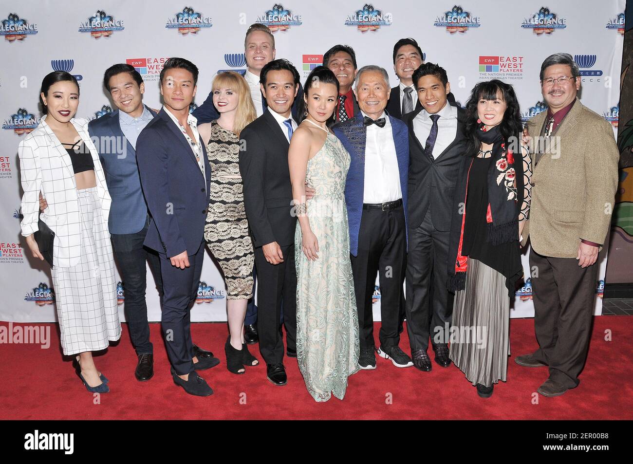 (L-R) "Allegiance" Cast - Grace Yoo, Chad Takeda, Ethan Le Phong ...