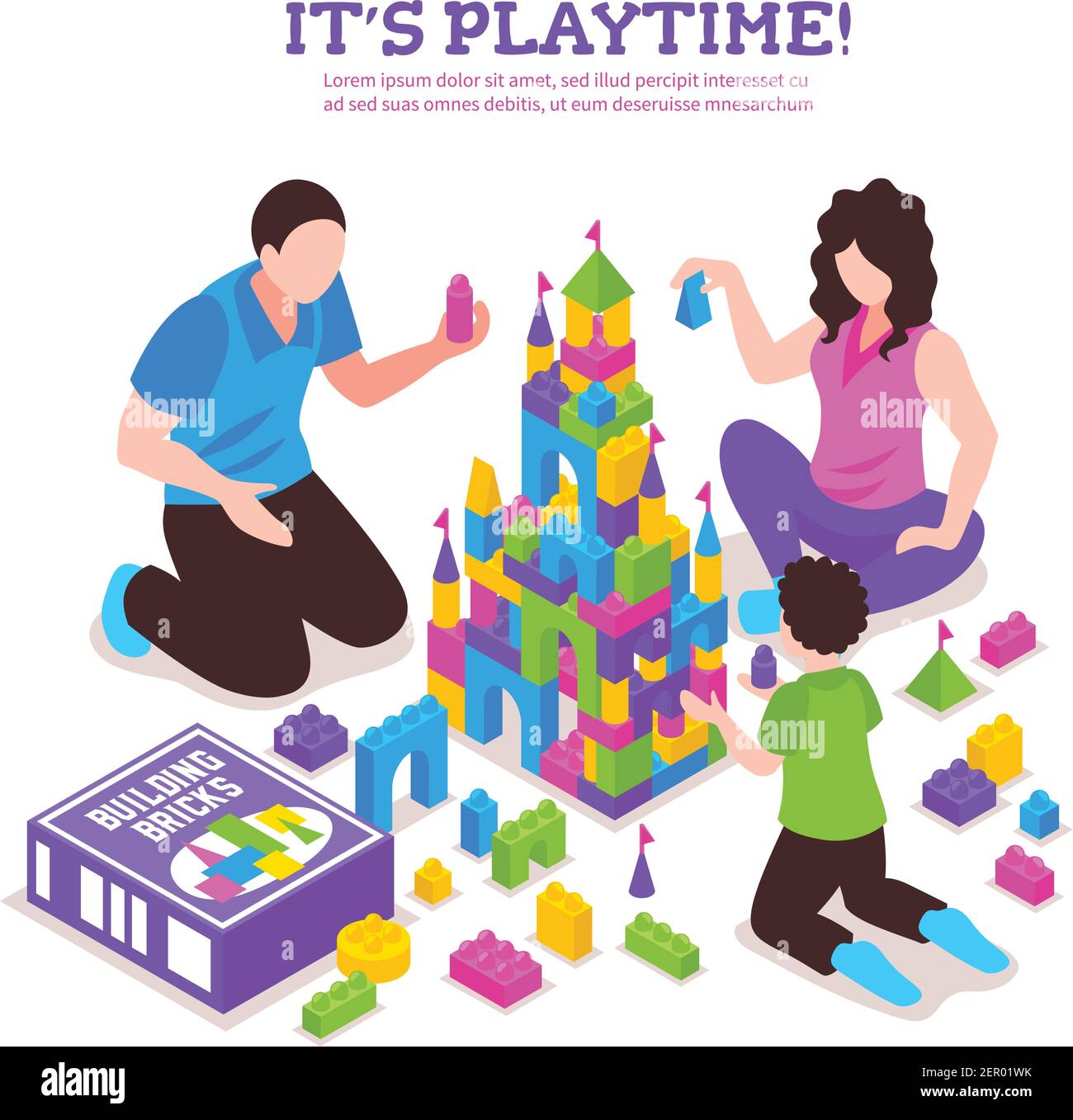 Child learning from parents Stock Vector Images - Alamy