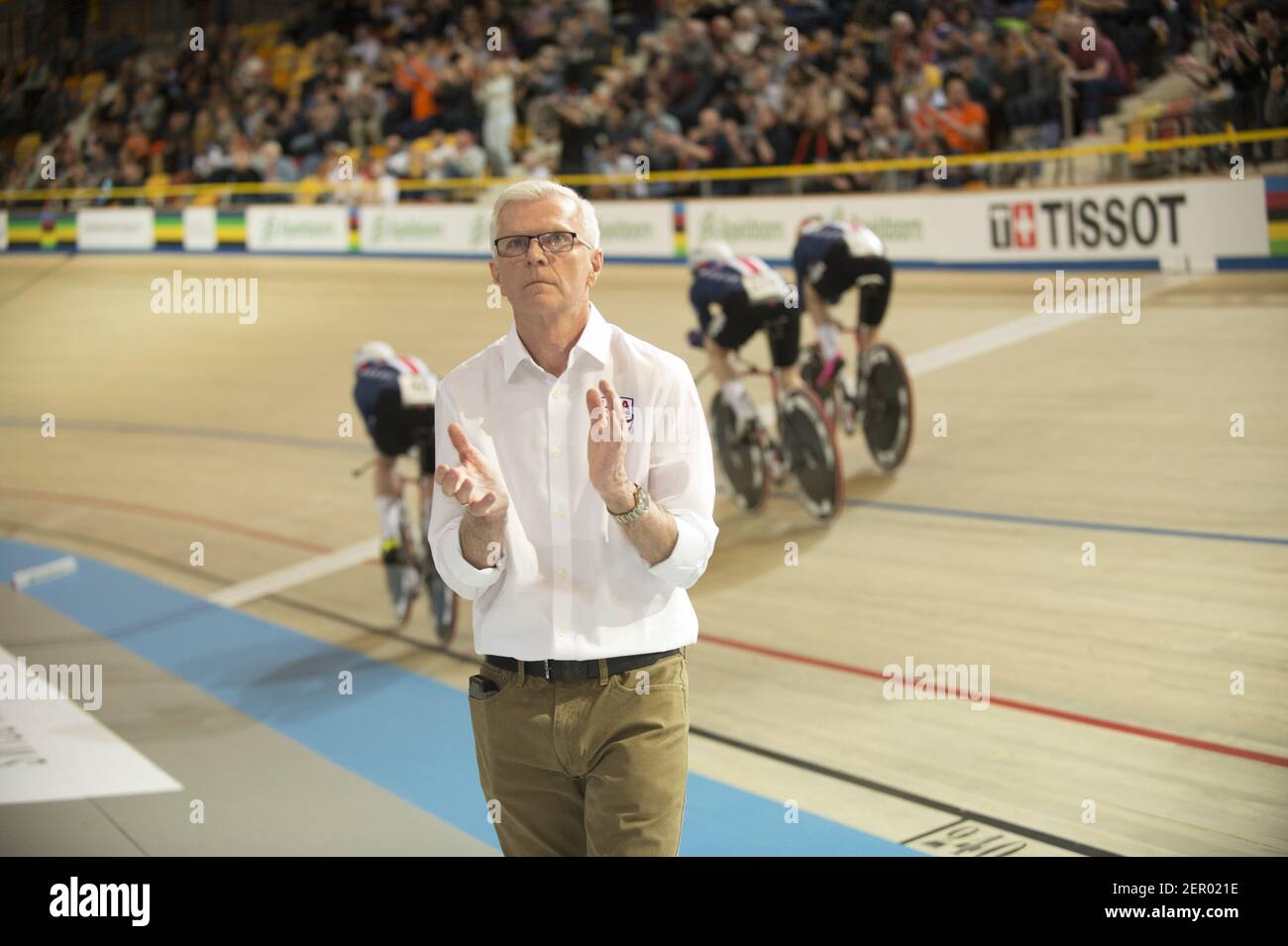 Team USA coach Gary Sutton applauds the US team winning gold in the ...
