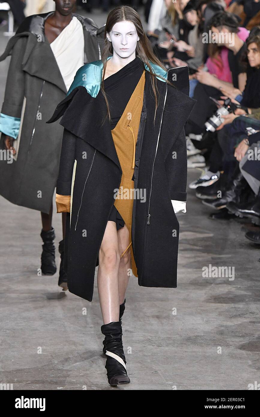 Model Silke Van Daal walks on the runway during the Rick Owens Fashion ...
