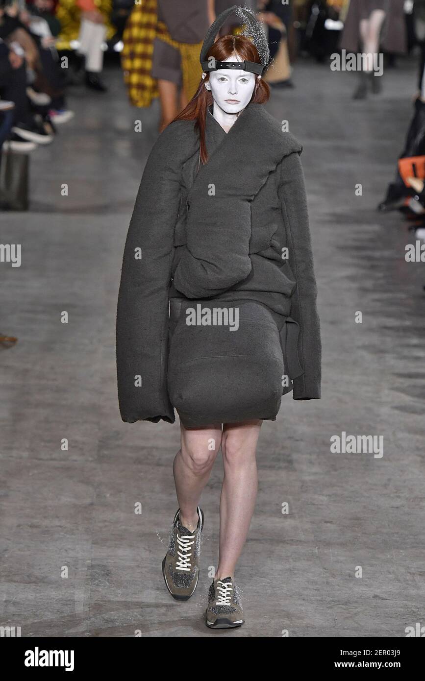 Model Sasha Mart walks on the runway during the Rick Owens Fashion Show ...