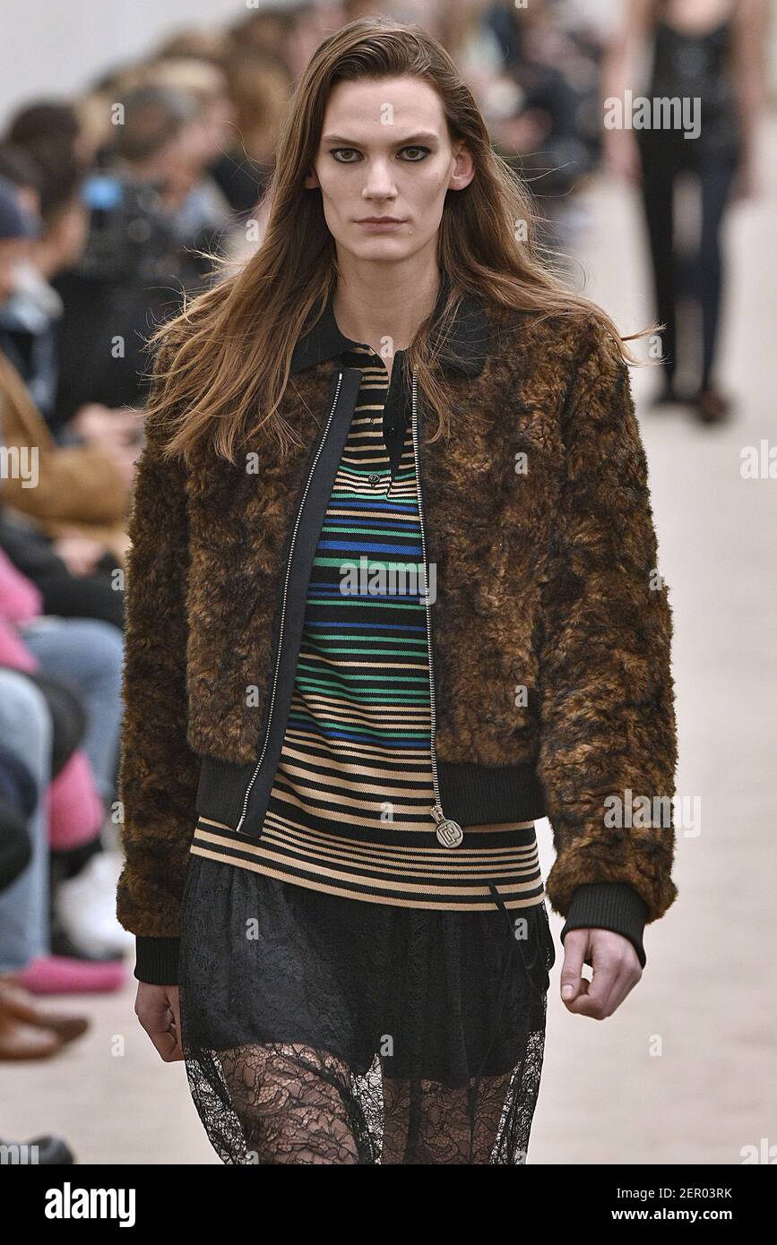 Model Lena Hardt walks on the runway during the Paco Rabanne Fashion Show during Paris Fashion ...