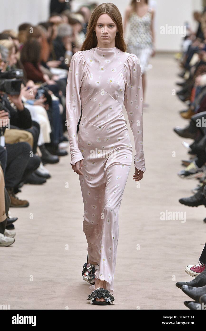 Model Sarah Dahl walks on the runway during the Paco Rabanne Fashion Show during Paris Fashion ...