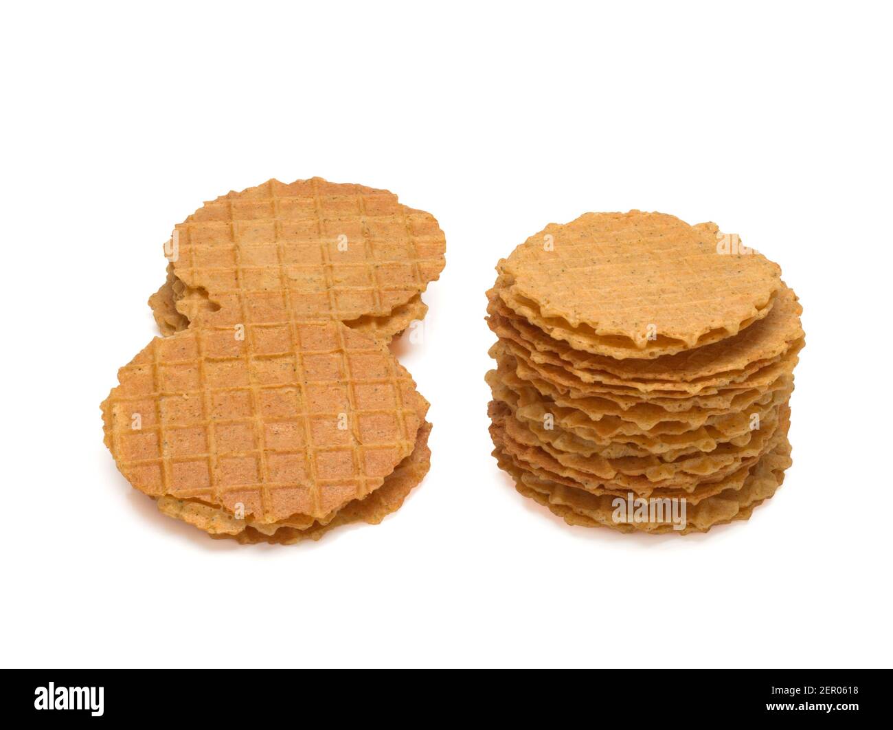Crispy wafers isolated on white background Stock Photo - Alamy