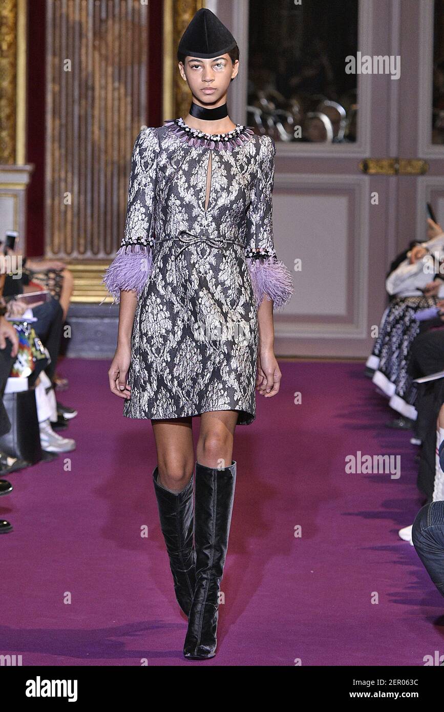 Model Rocio Marconi walks on the runway during the Andrew Gn Fashion Show during Paris Fashion ...
