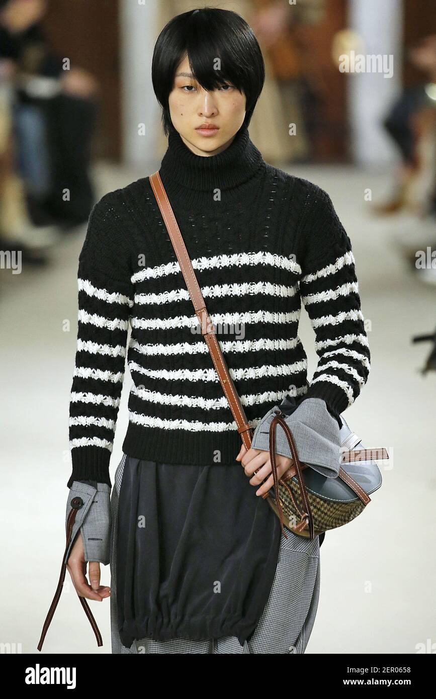 Model Chu Wong walks on the runway during the Loewe Fashion Show during ...