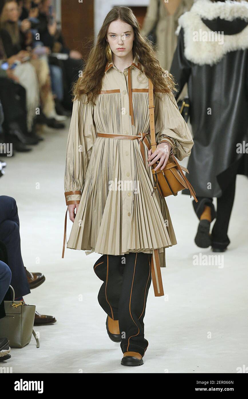 Model Maaike Straver walks on the runway during the Loewe Fashion Show ...