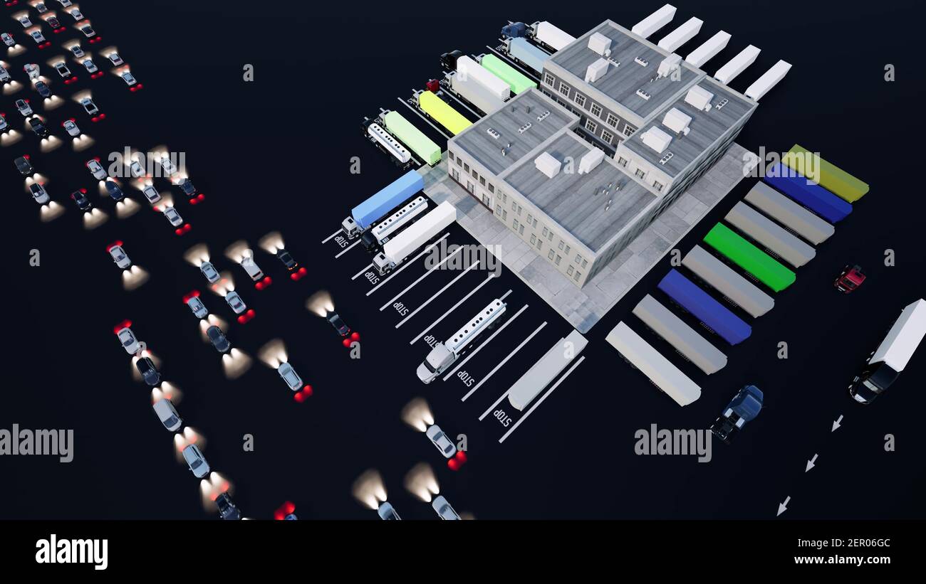 Large logistics park Logistic transportation concept Concept: business ...