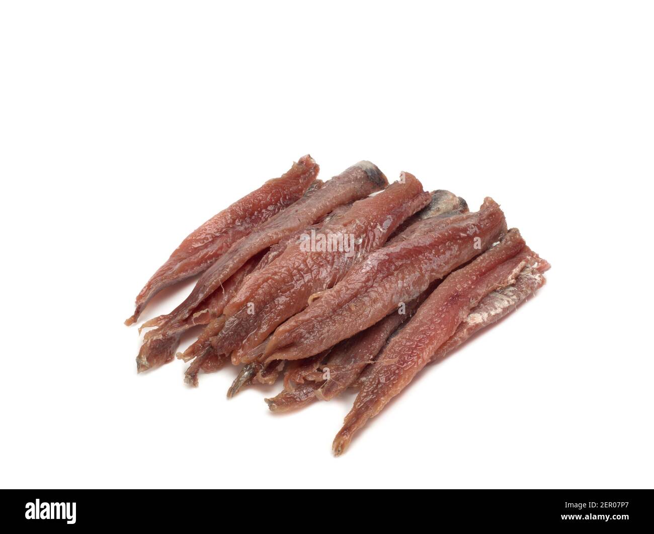 Salted anchovies on white Stock Photo - Alamy