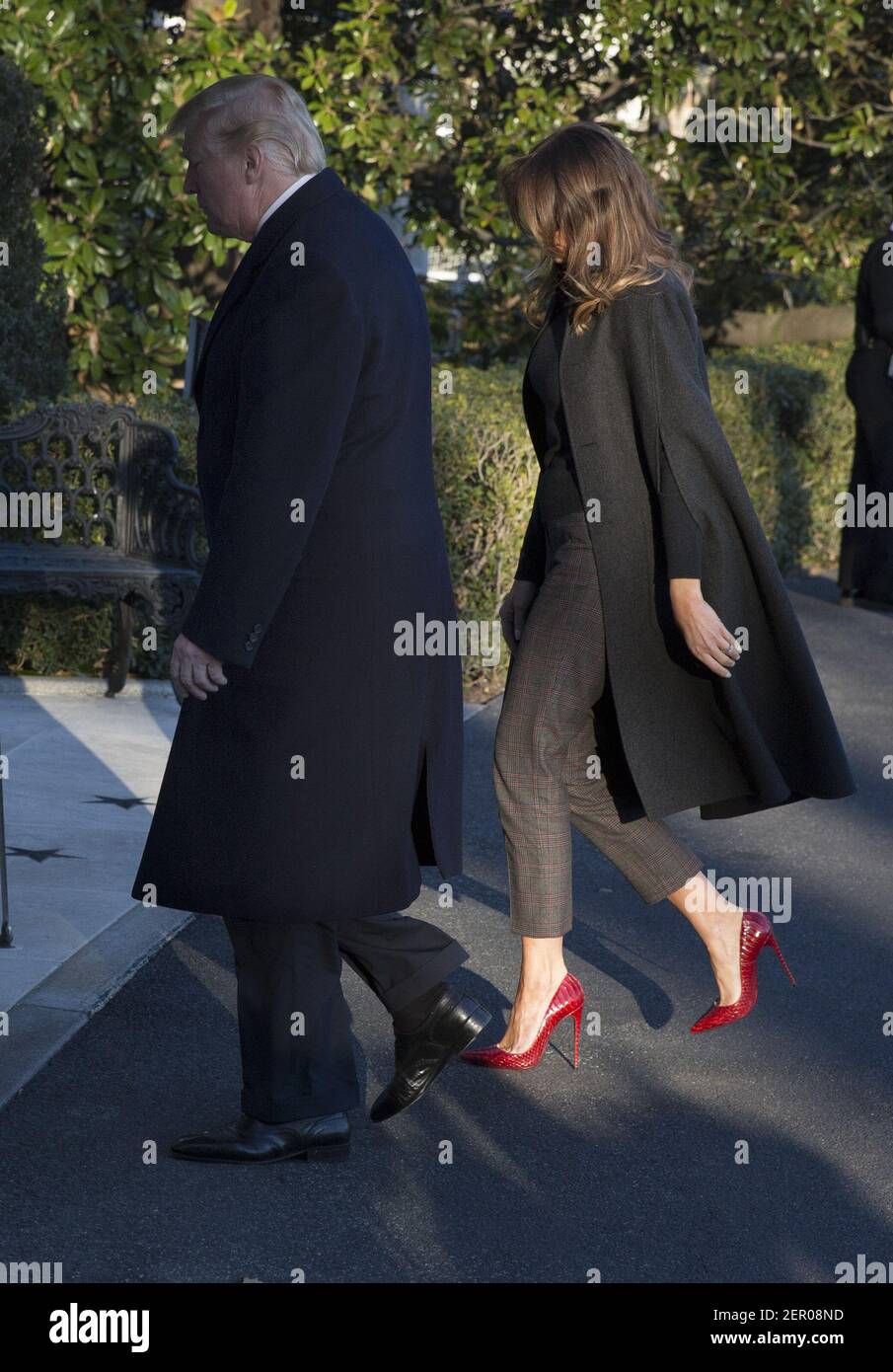 U.S. President Donald J. Trump and First Lady Melania Trump return to ...