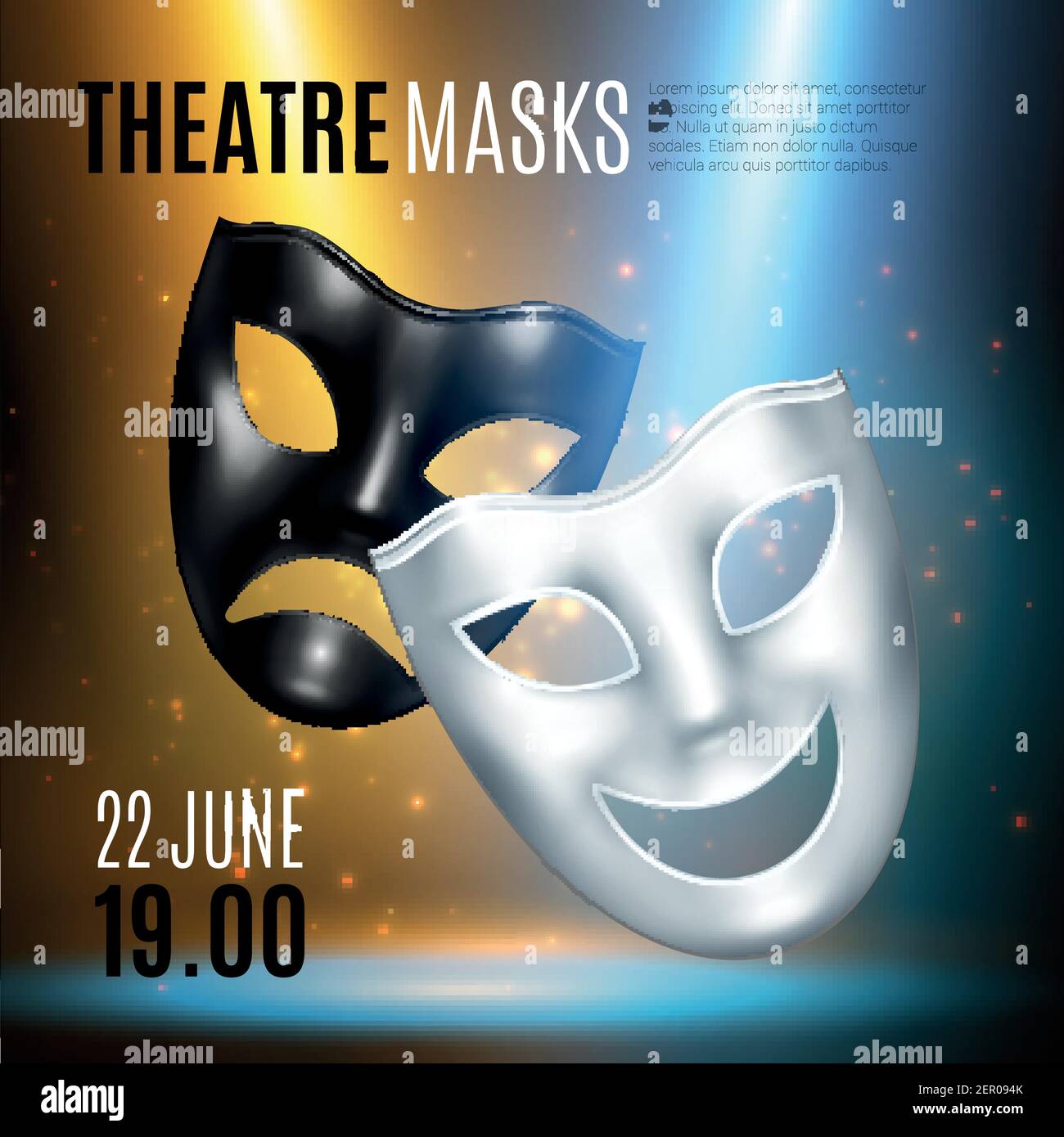 Comedy tragedy masks theatre composition of realistic images editable ...