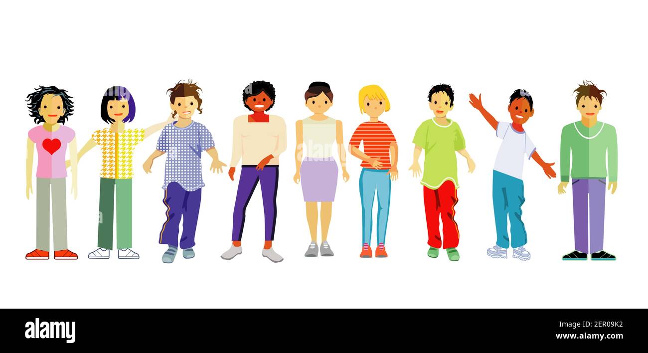 Stand happily Stock Vector Images - Alamy