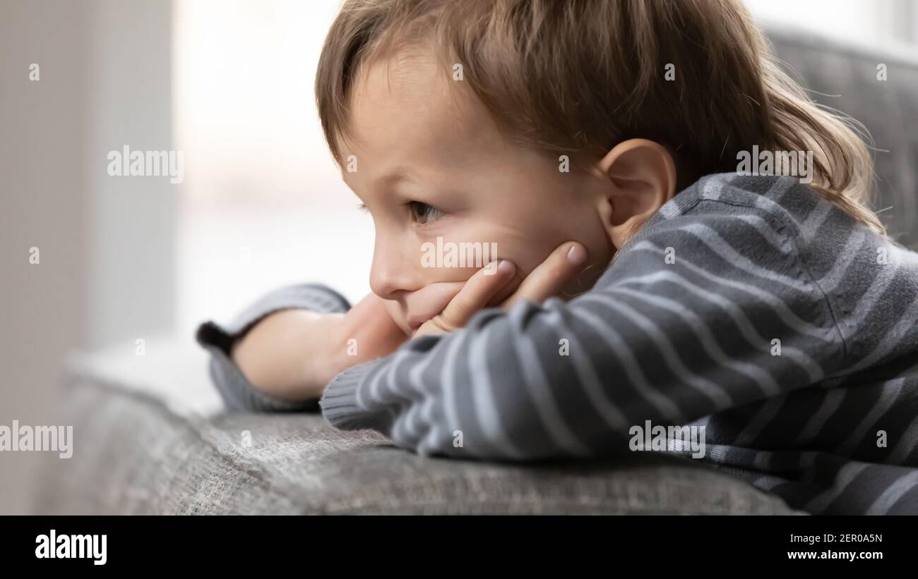 Cute Sad Baby Boy Alone