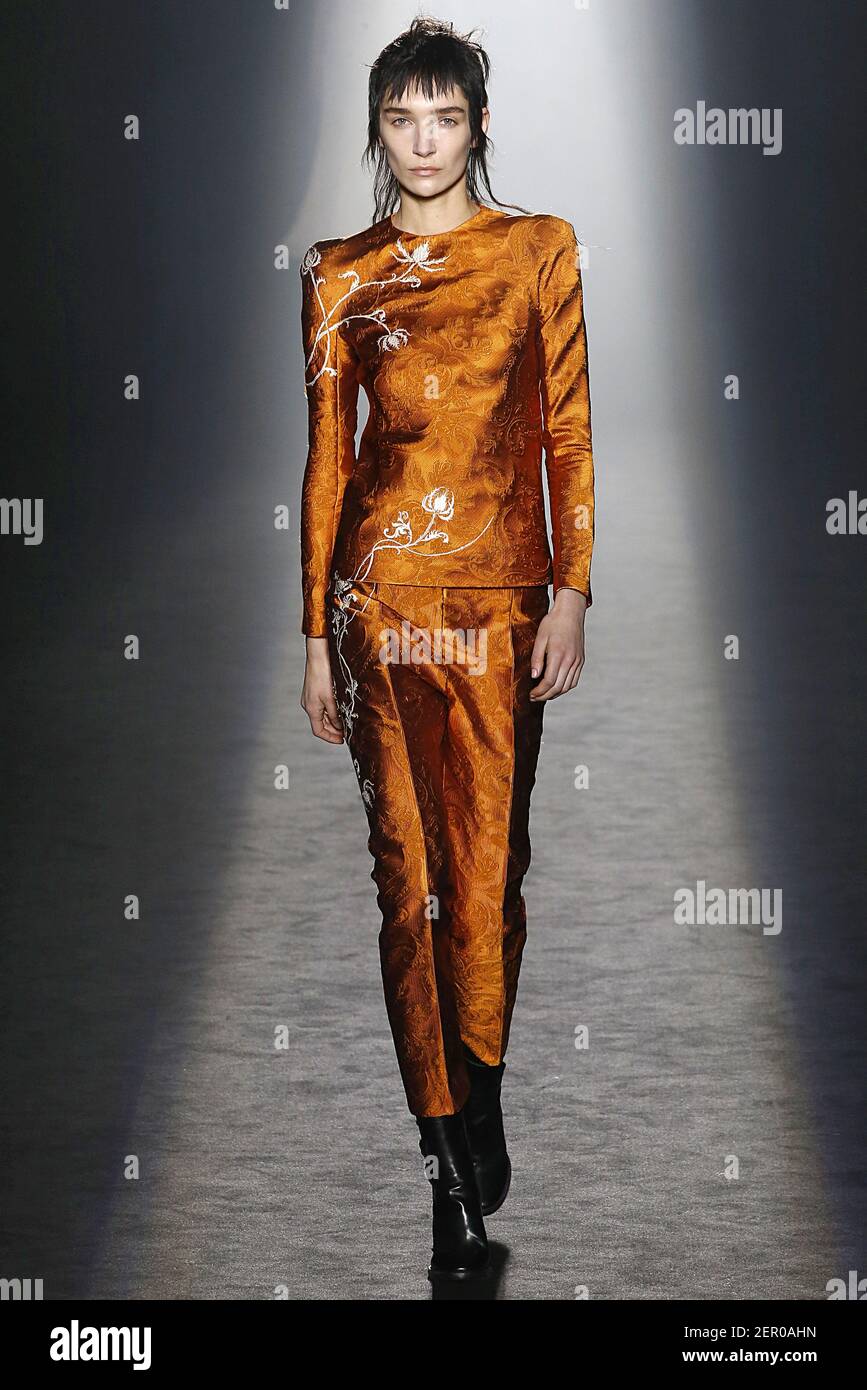 Model Janice Alida walks on the runway during the Haider Ackermann ...