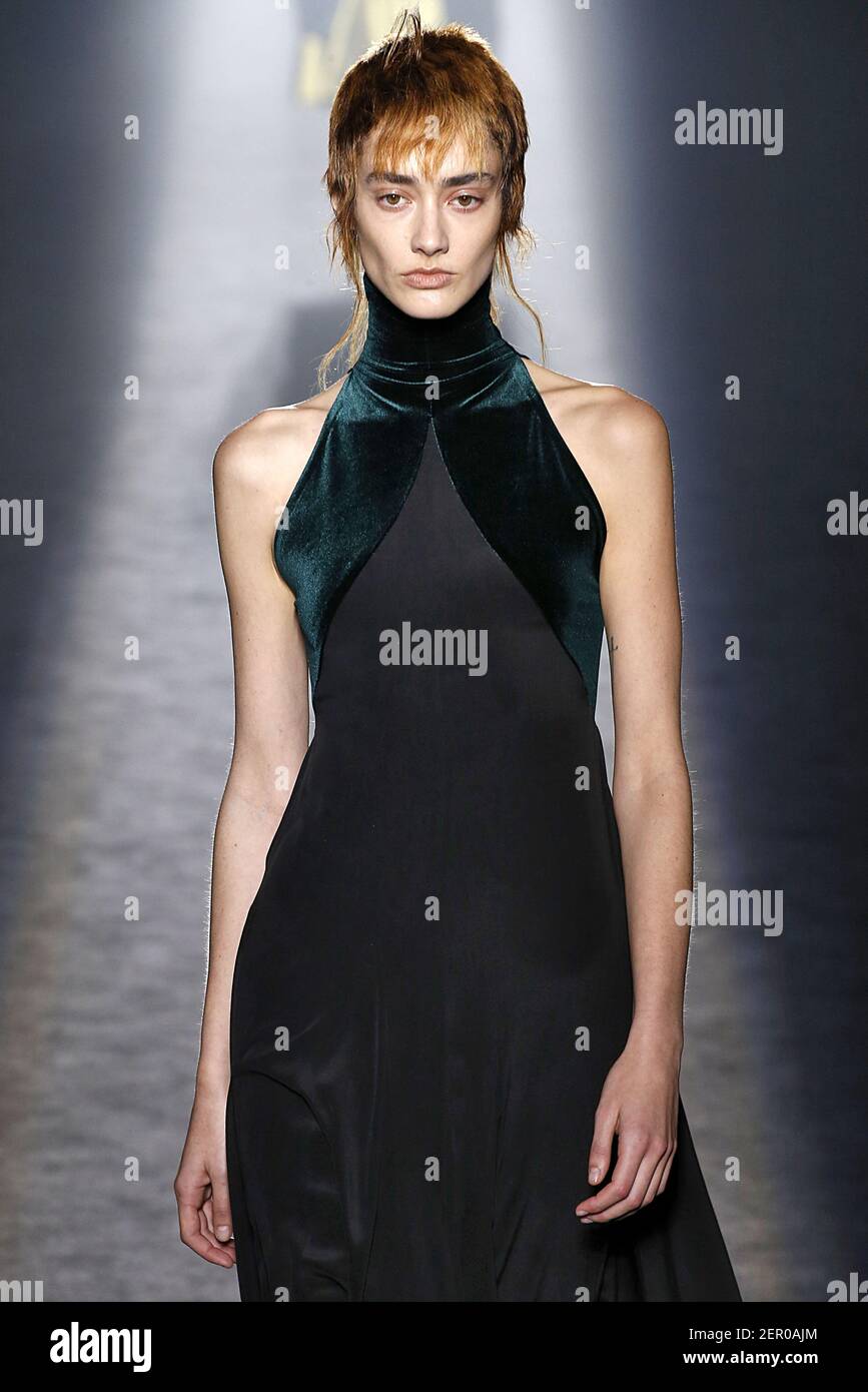 Model Amanda Googe walks on the runway during the Haider Ackermann ...
