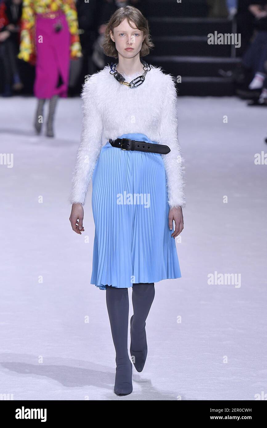 Model Asta Stensson walks on the runway during the Balenciaga Fashion ...