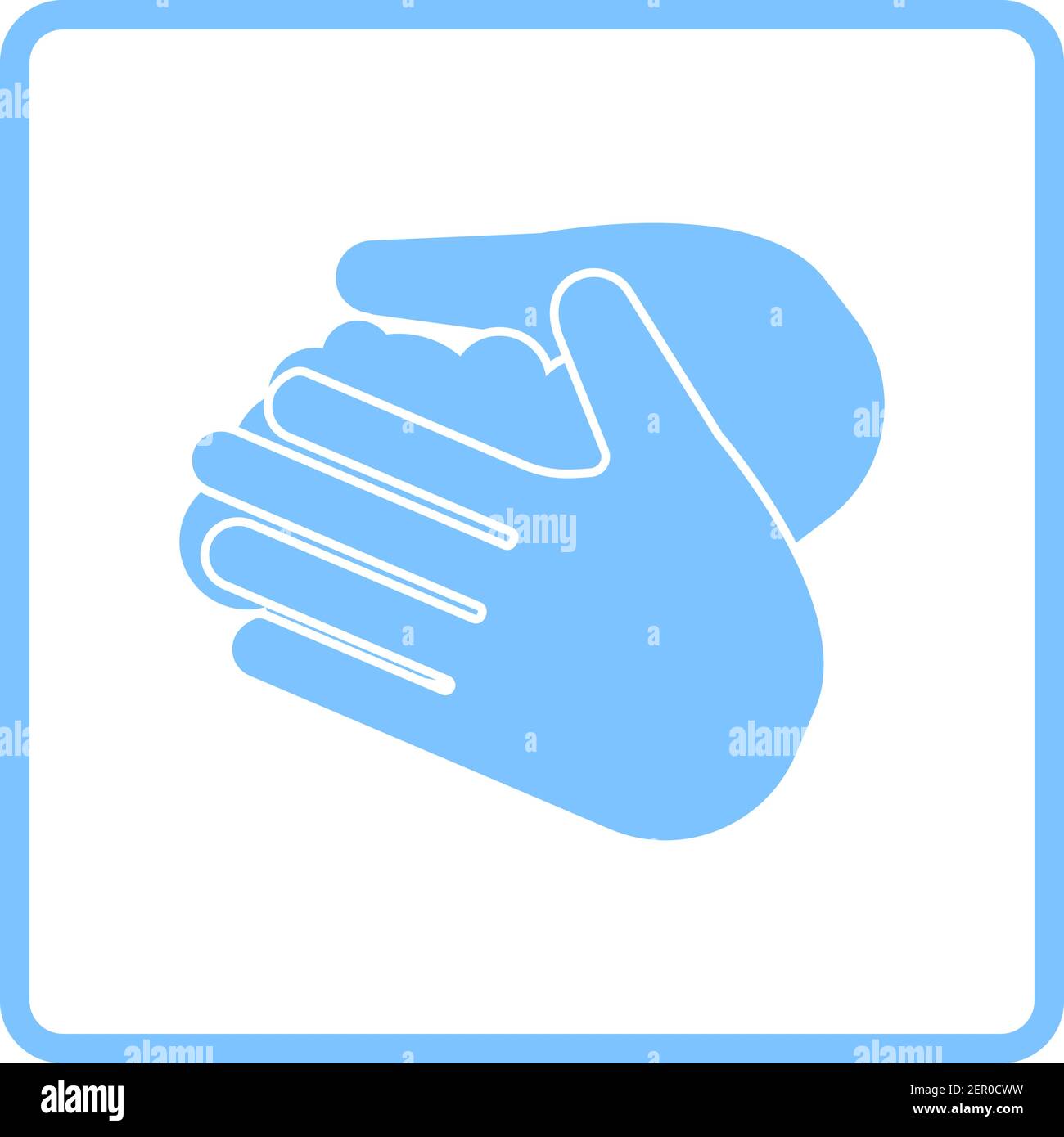 Hand Washing Icon. Blue Frame Design. Vector Illustration Stock Vector ...