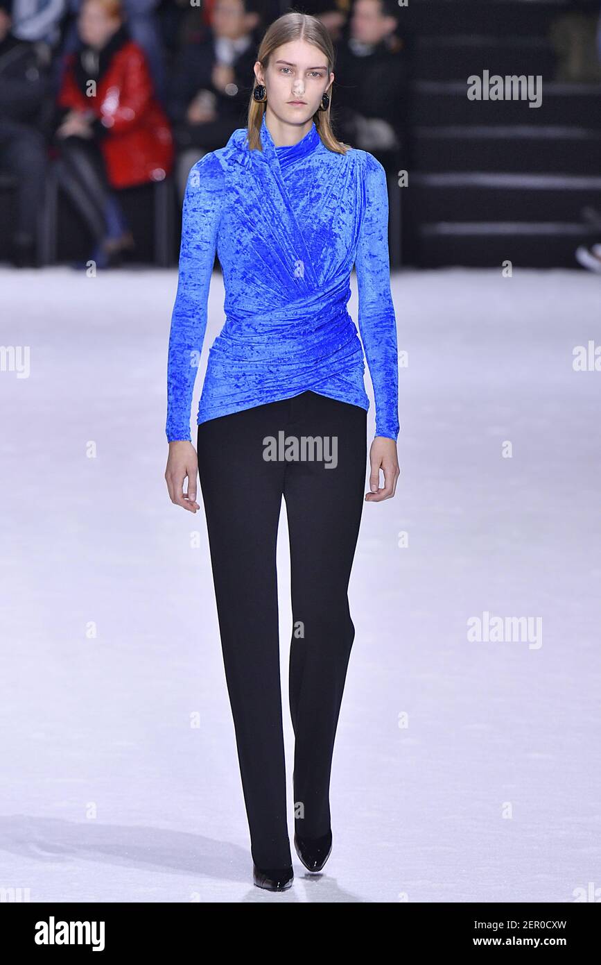 Model Amanda Hermansson walks on the runway during the Balenciaga ...