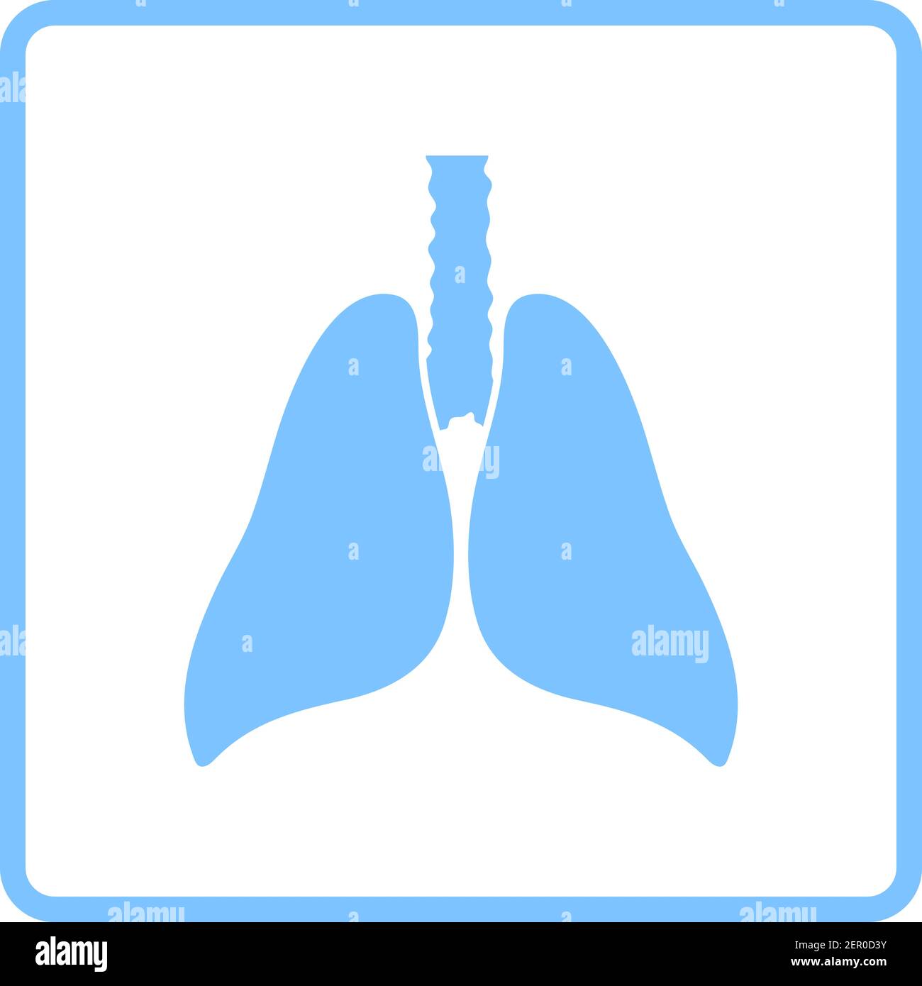 Human Lungs Icon. Blue Frame Design. Vector Illustration Stock Vector ...