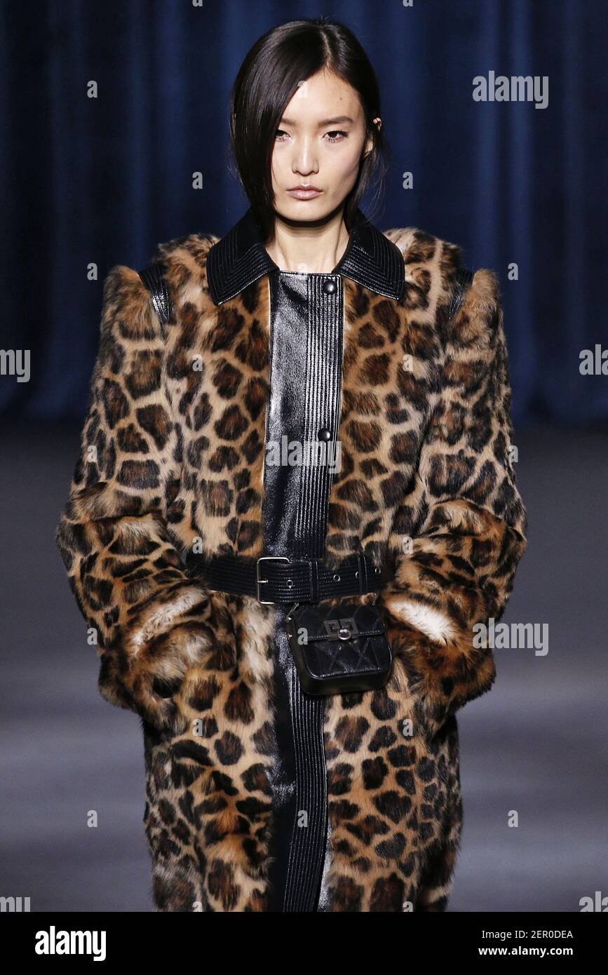 Model Liu Chunjie walks on the runway during the Givenchy Fashion Show ...