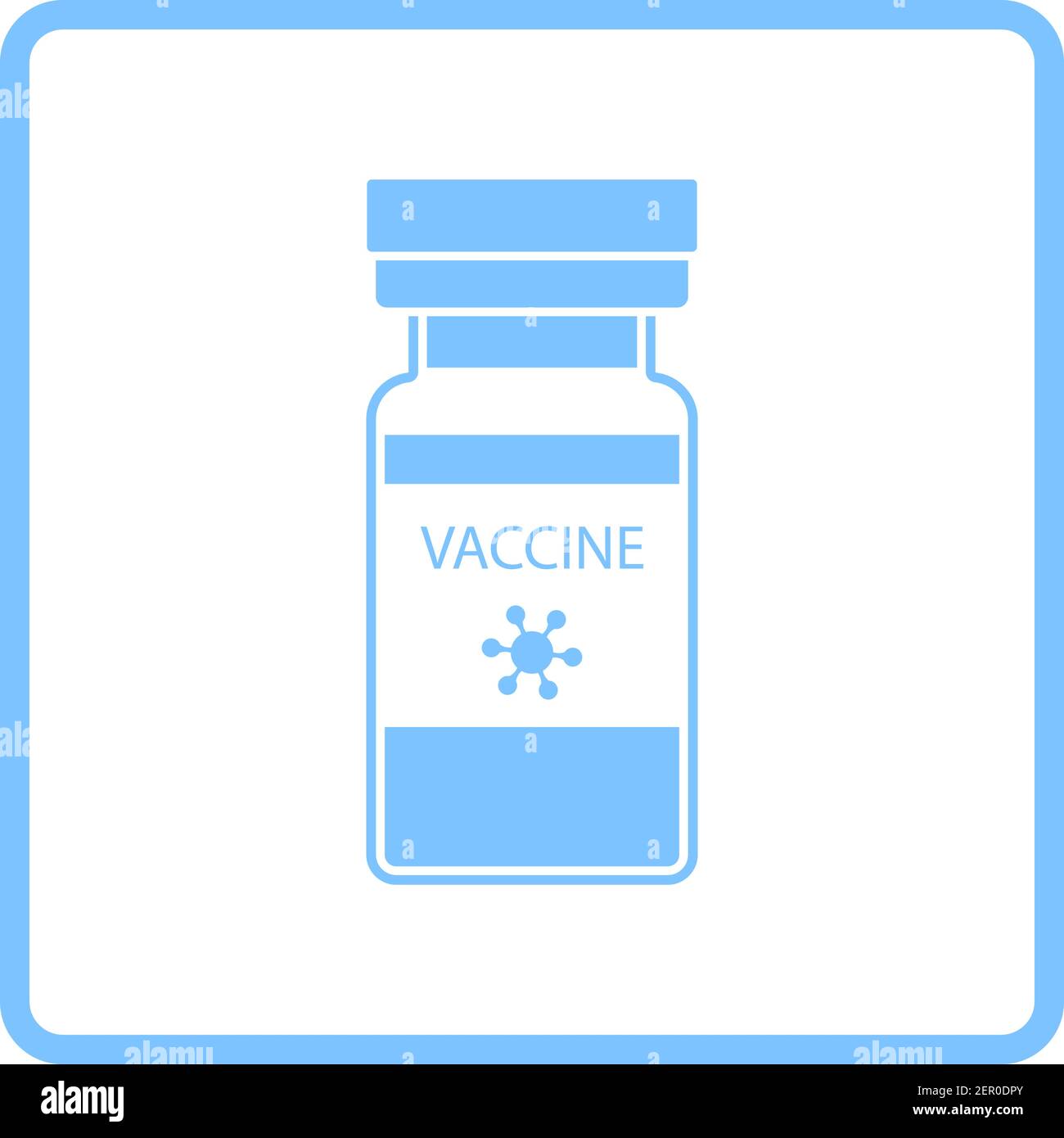 Covid Vaccine Icon. Blue Frame Design. Vector Illustration Stock Vector ...