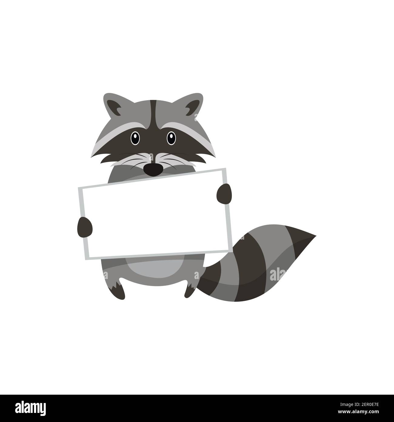 Cartoon animal, cute raccoon. Flat design. Vector illustration isolated ...