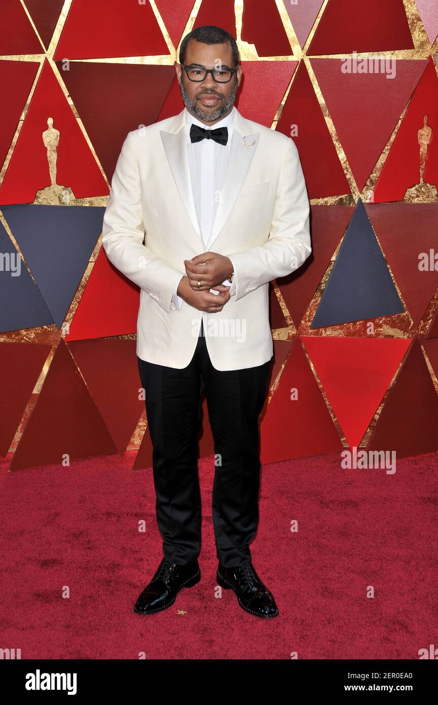 Jordan Peele walking on the red carpet during the 90th Academy Awards ...