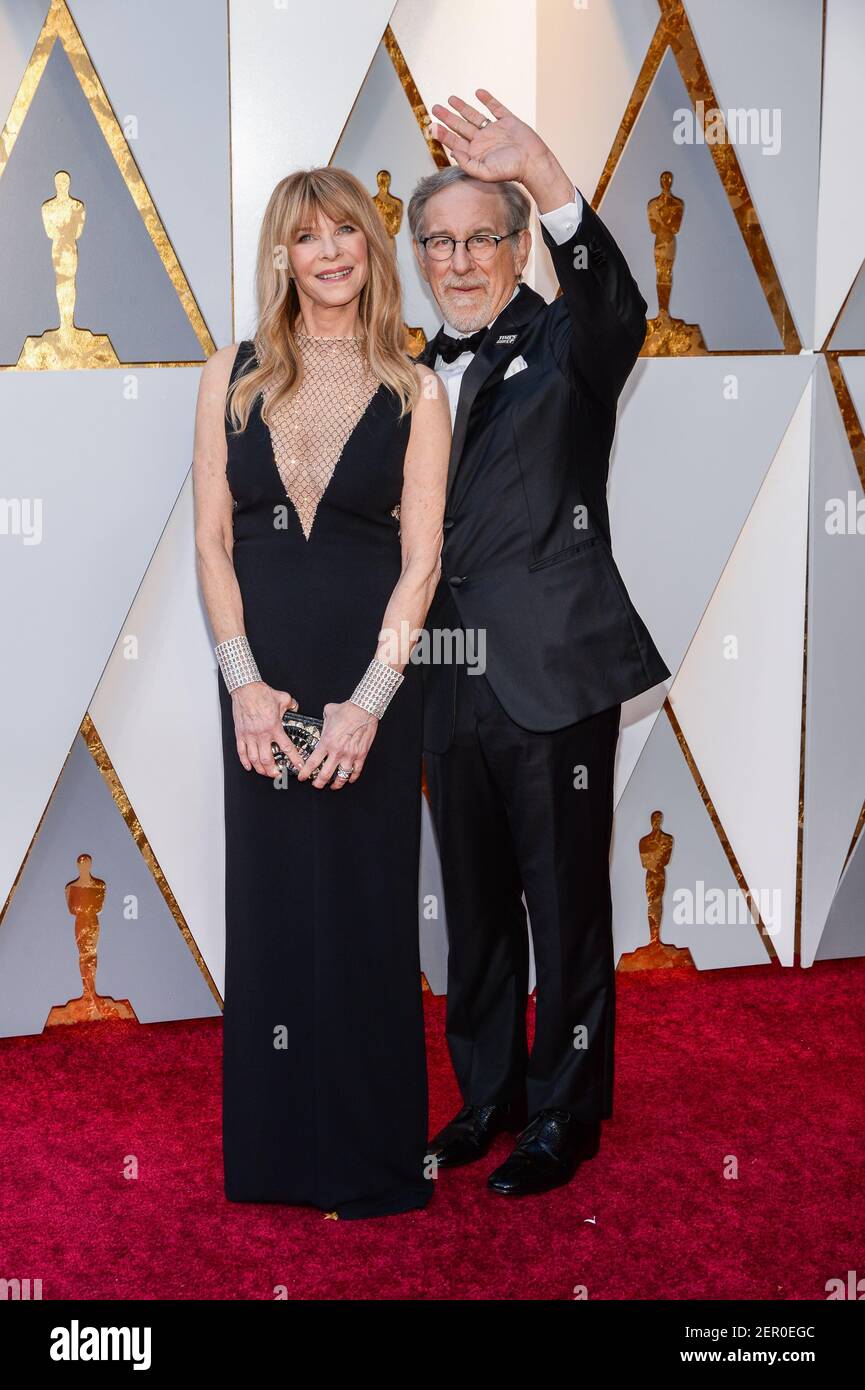 Kate Capshaw and Steven Spielberg walking on the red carpet during the ...