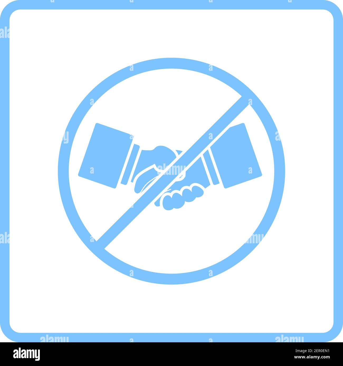 No Hand Shake Icon. Blue Frame Design. Vector Illustration Stock Vector ...