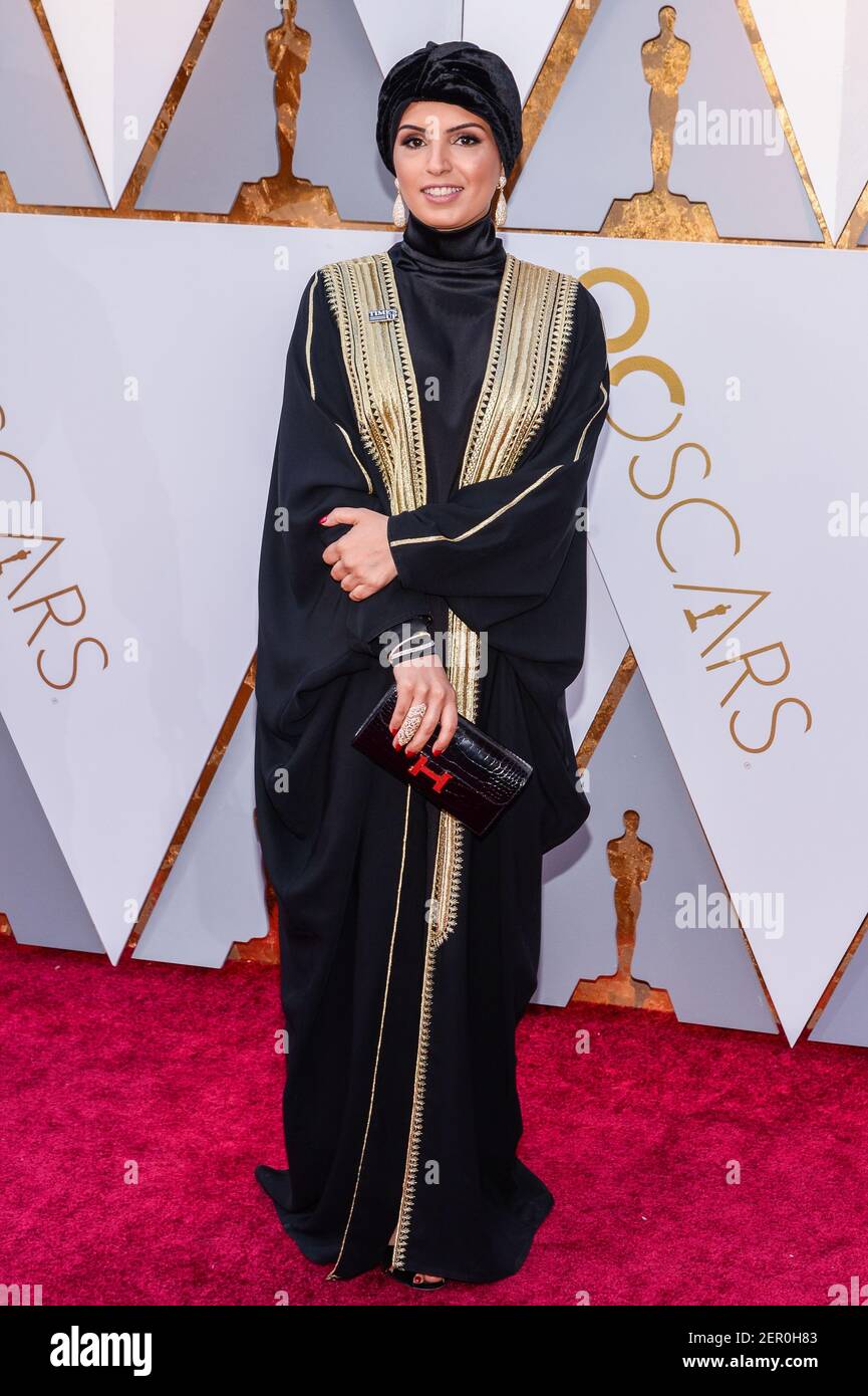Fatma Al Remaihi walking on the red carpet during the 90th Academy ...