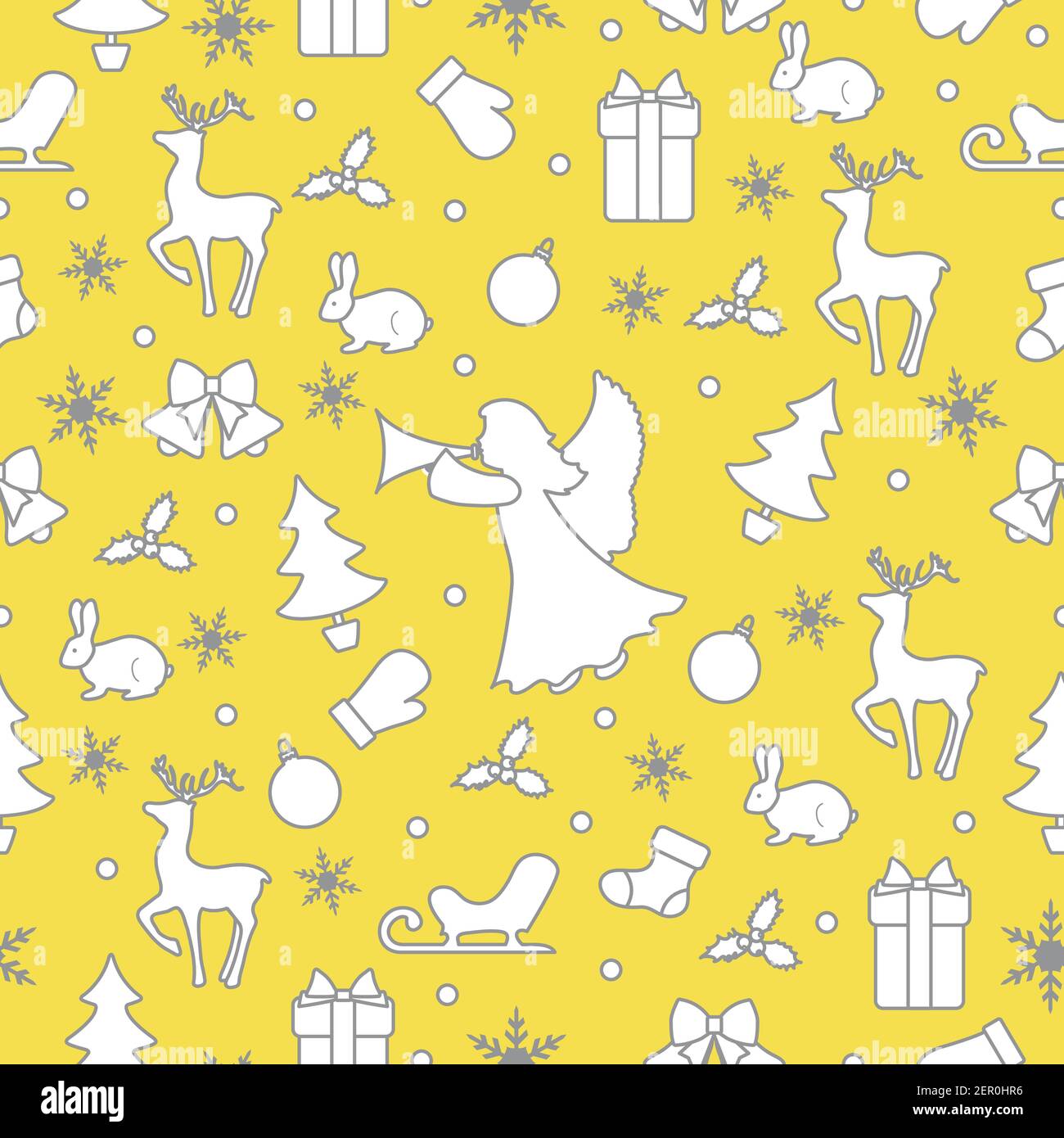 Merry Christmas Happy New Year background. Vector seamless pattern with ...