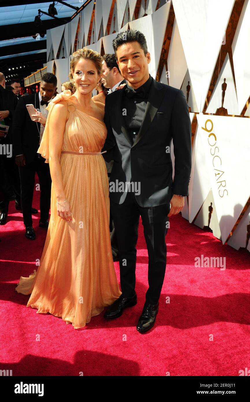 Natalie Morales, Mario Lopez on the red carpet during the 90th Academy ...