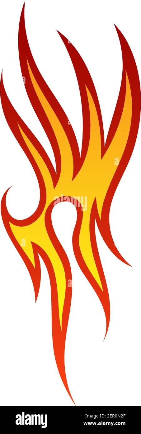 Fire Flame Element. Red And Yellow Colors Design. Vector Illustration ...
