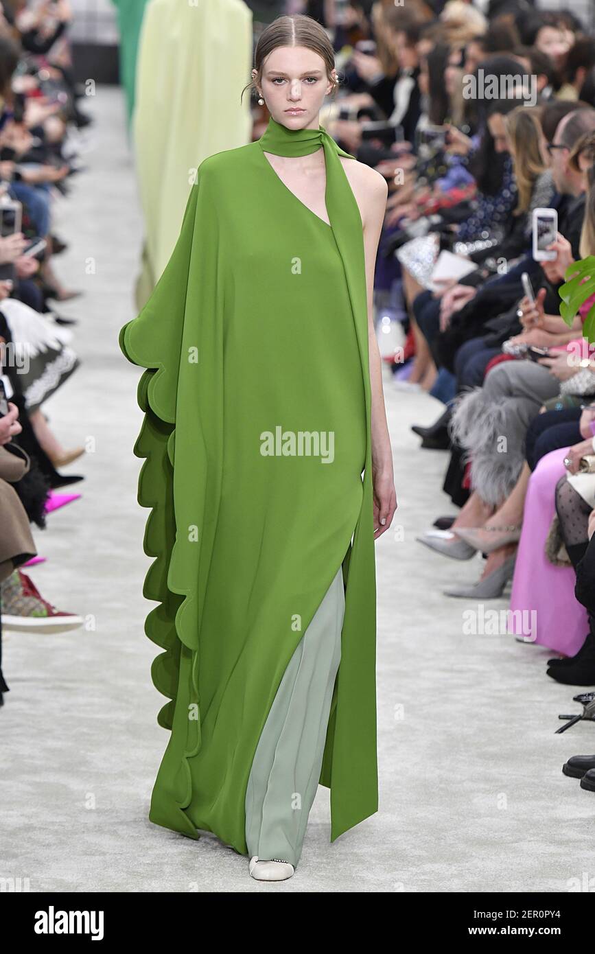 Model Natalie Ogg walks on the runway during the Valentino Fashion Show ...