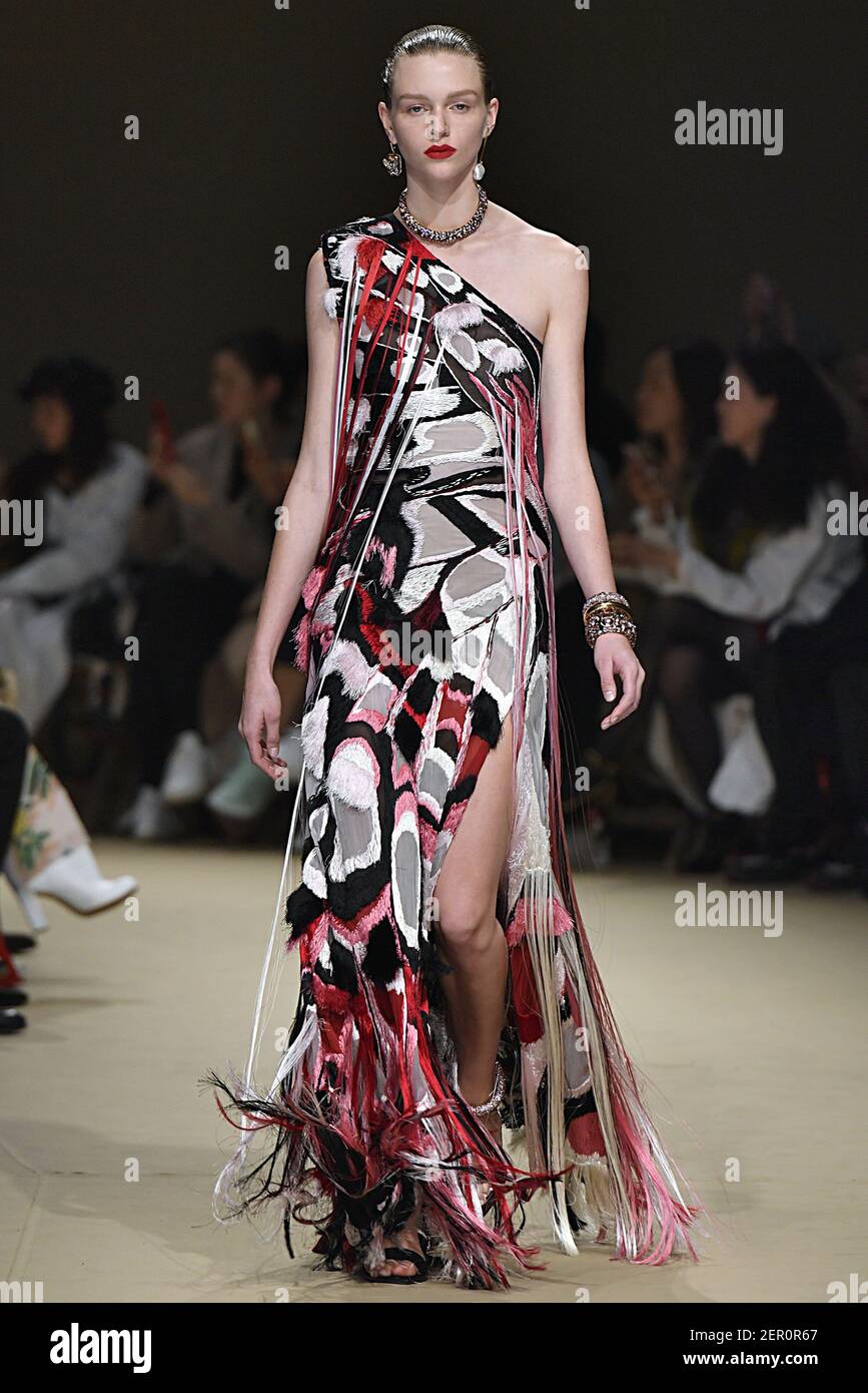 Model Natalie Ogg walks on the runway during the Alexander McQueen ...