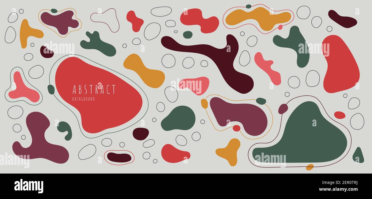 Abstract organic shape design of freestyle pattern artwork with round ...