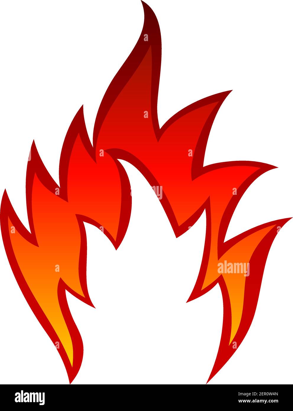 Fire Flame Element. Red And Yellow Colors Design. Vector Illustration ...
