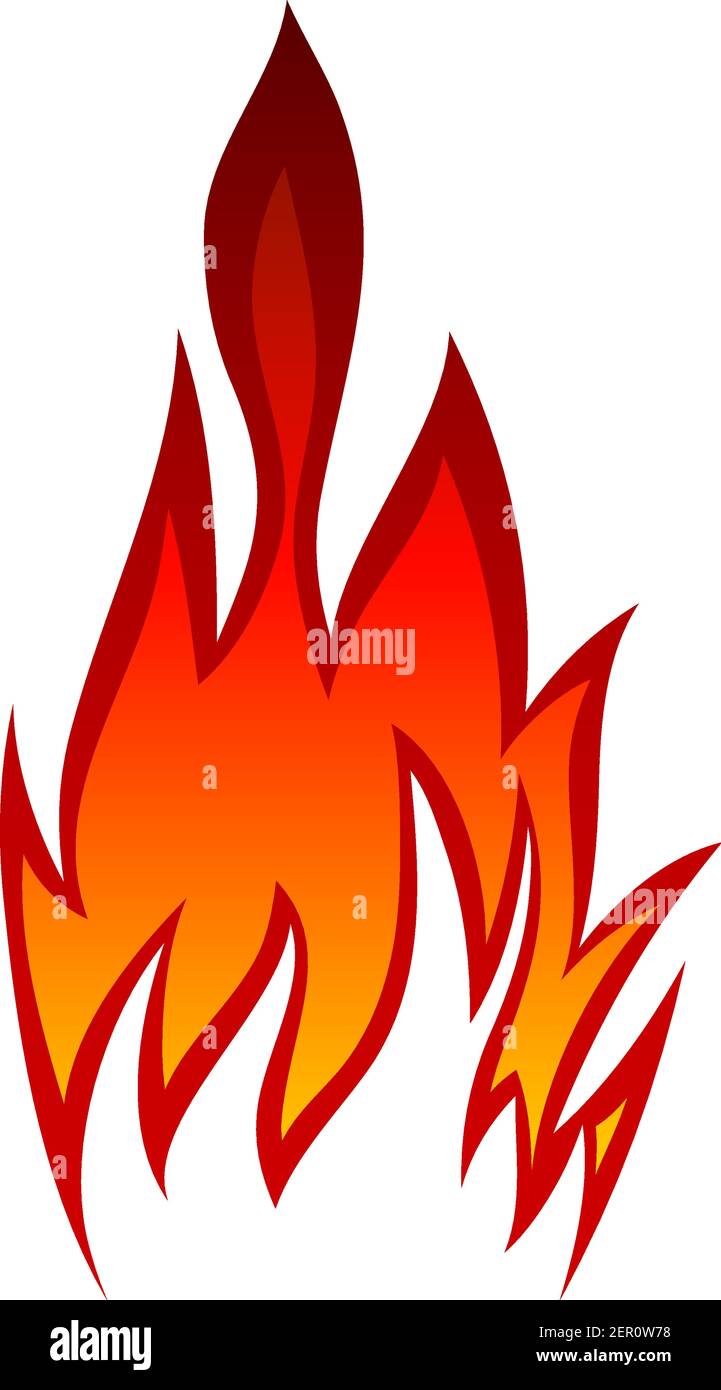 Fire Flame Element. Red And Yellow Colors Design. Vector Illustration ...