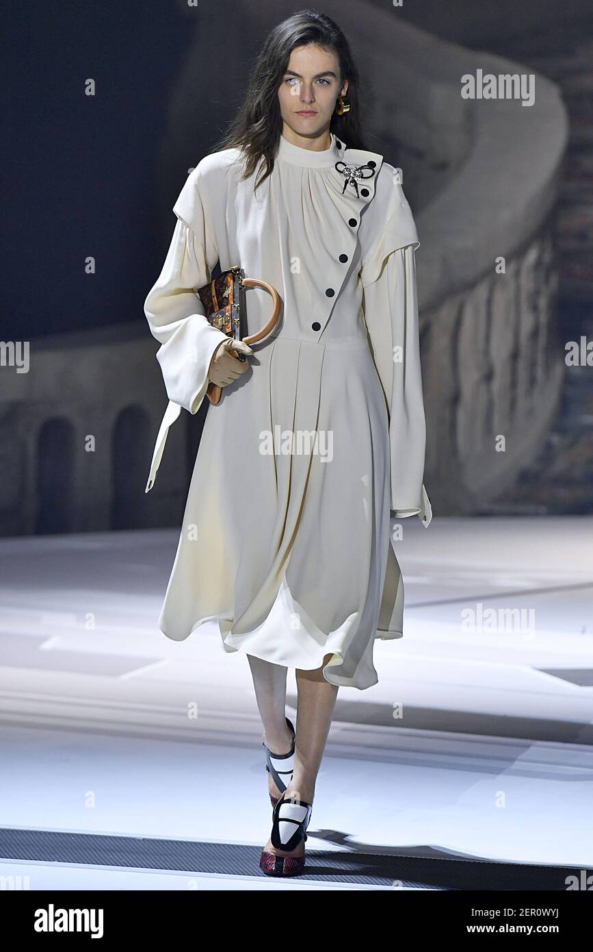 Model Daphne Simons walks on the runway during the Louis Vuitton Fashion Show during Paris ...