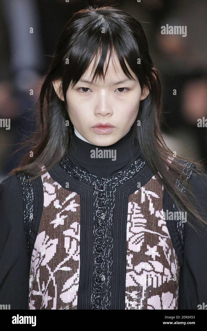 Model Xie Chaoyu walks on the runway during the Giambattista Valli ...