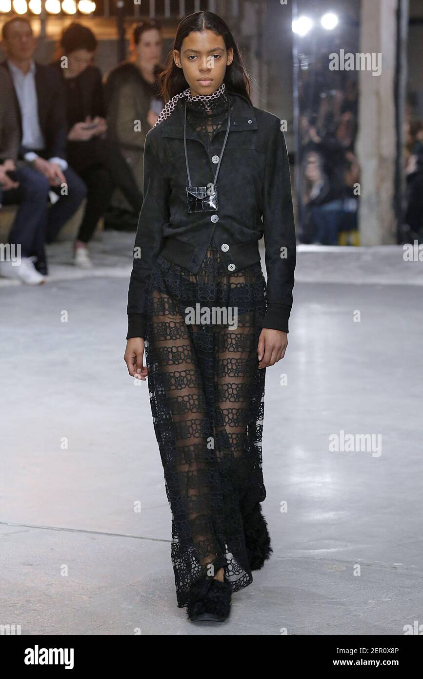Model Alyssa Traore walks on the runway during the Giambattista Valli ...