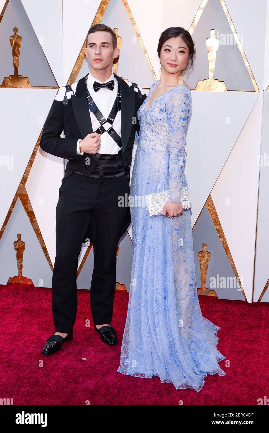 Adam Rippon (Wearing Moschino) and Mirai Nagasu walking on the red ...