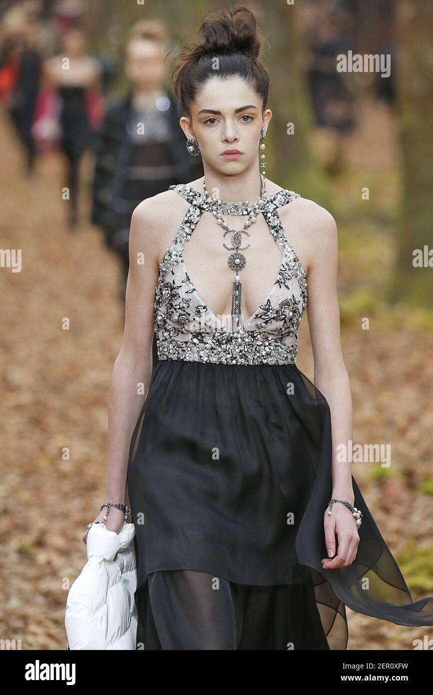 Model Maria Miguel walks on the runway during the Chanel Fashion Show ...